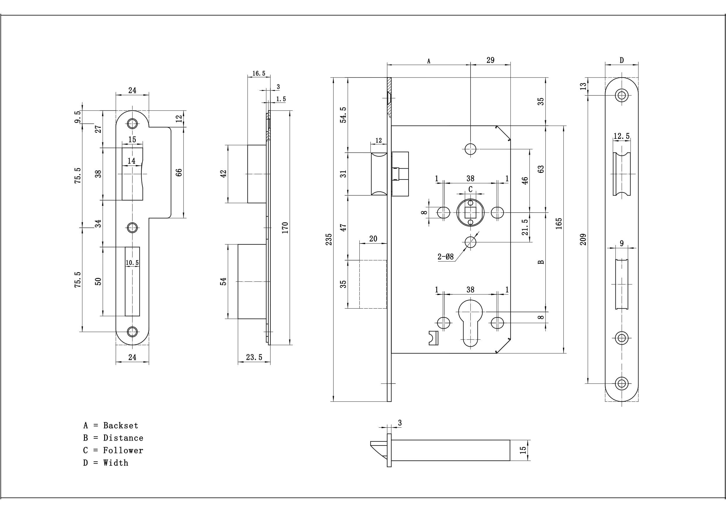 Escape lock-72ZE - SDH hardware- China professional door hardware supplier
